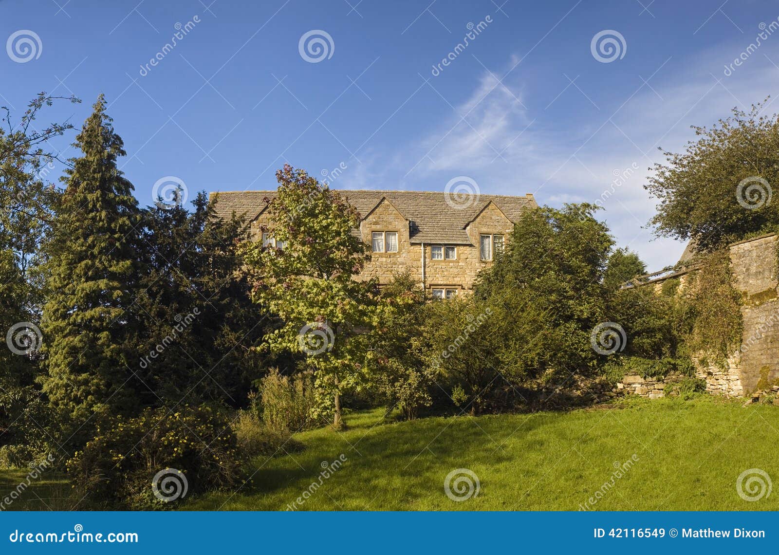 Traditional Rural Homes Scene Stock Image - Image of semi, cotswold ...