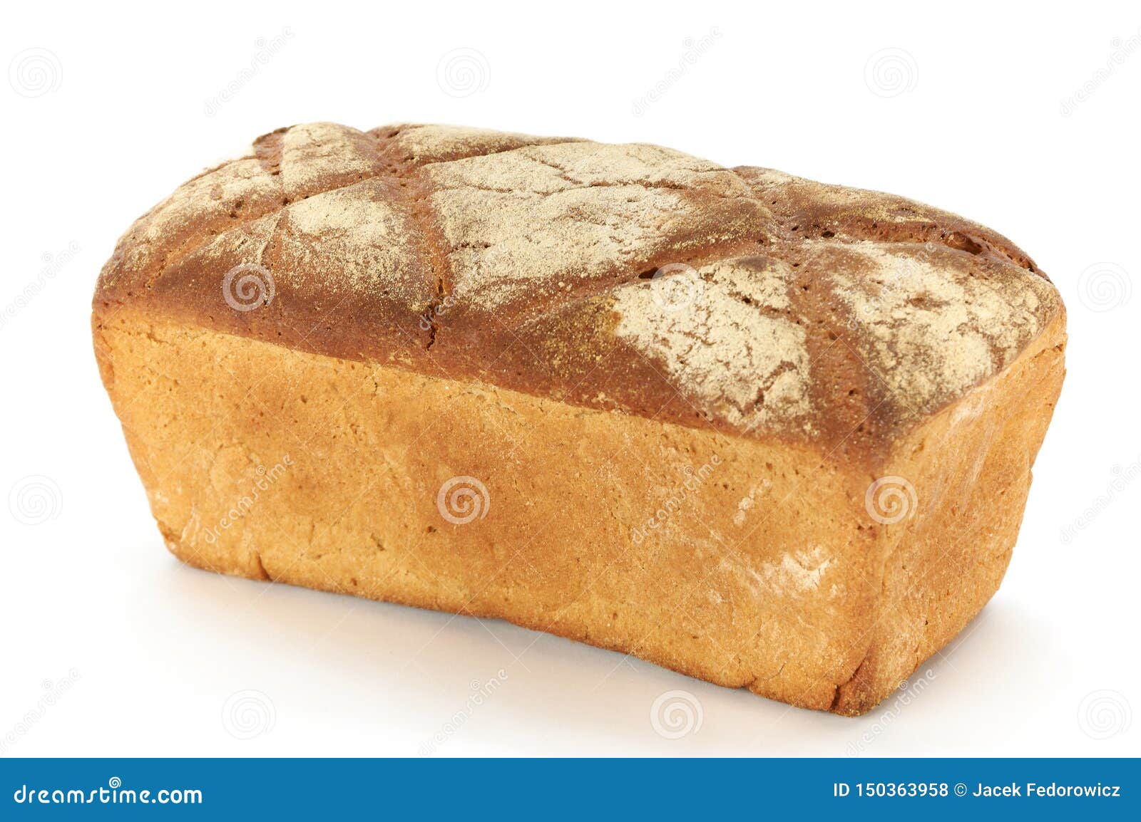 Wheat Bread, Whole on a White Background Stock Photo - Image of bake ...