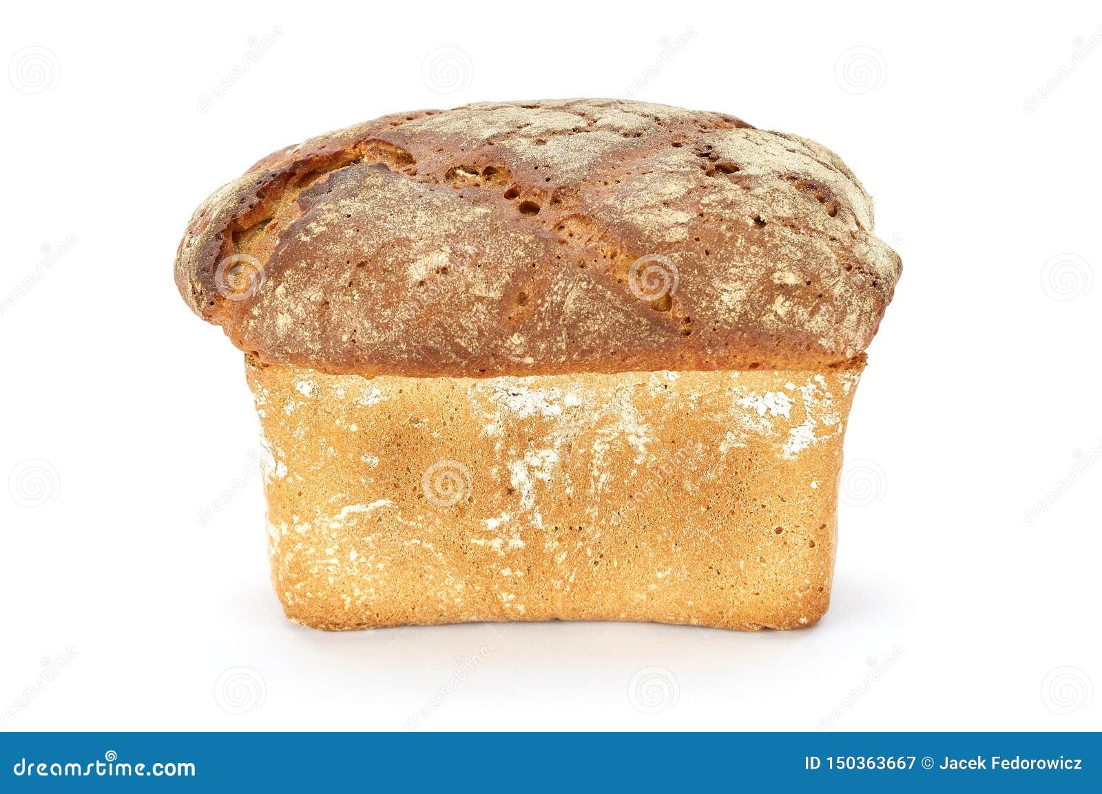 Traditional Rural Wheat Bread on a White Background Stock Image - Image ...