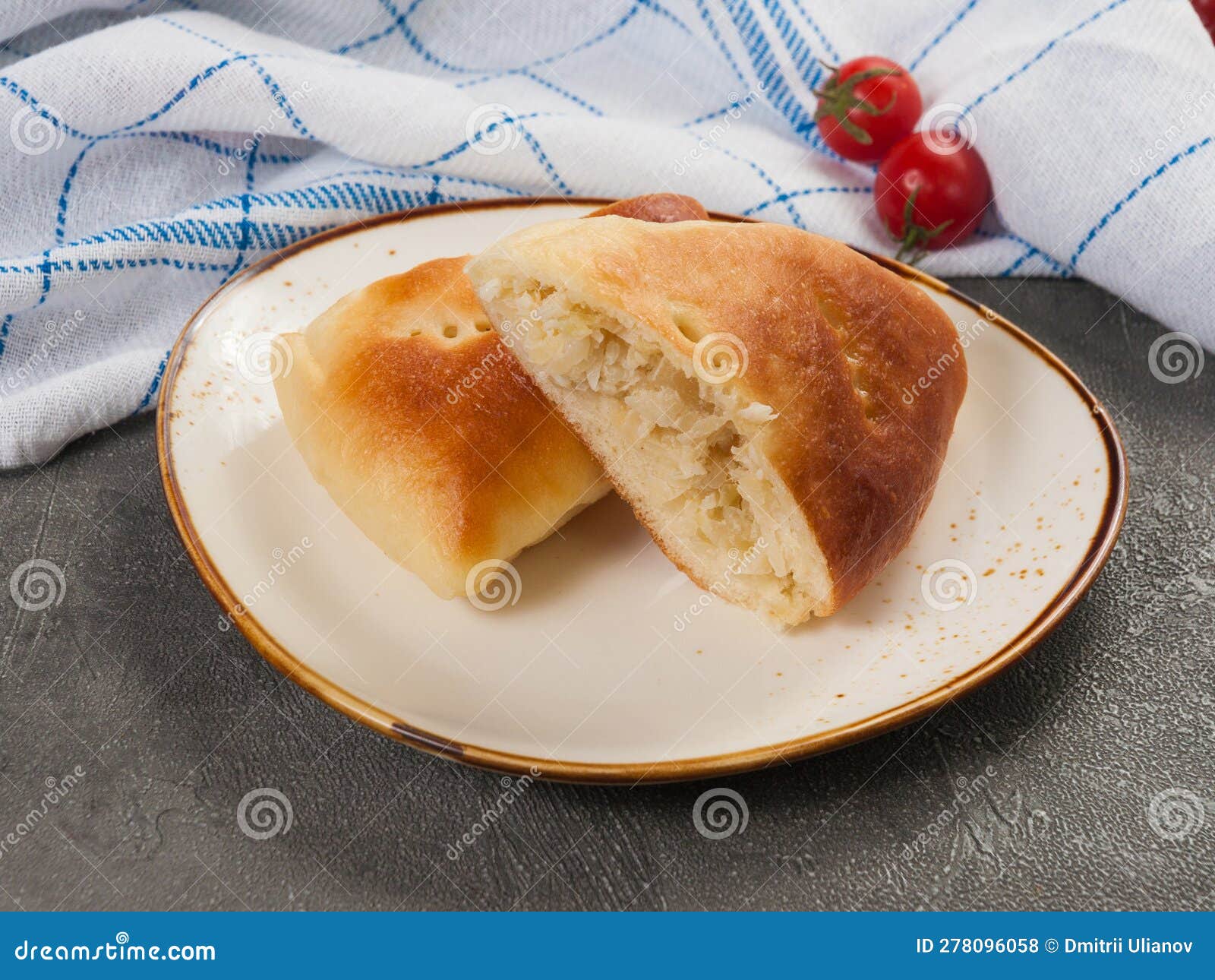 Traditional Russian Cabbage Pie in the Cut Stock Photo - Image of cake ...