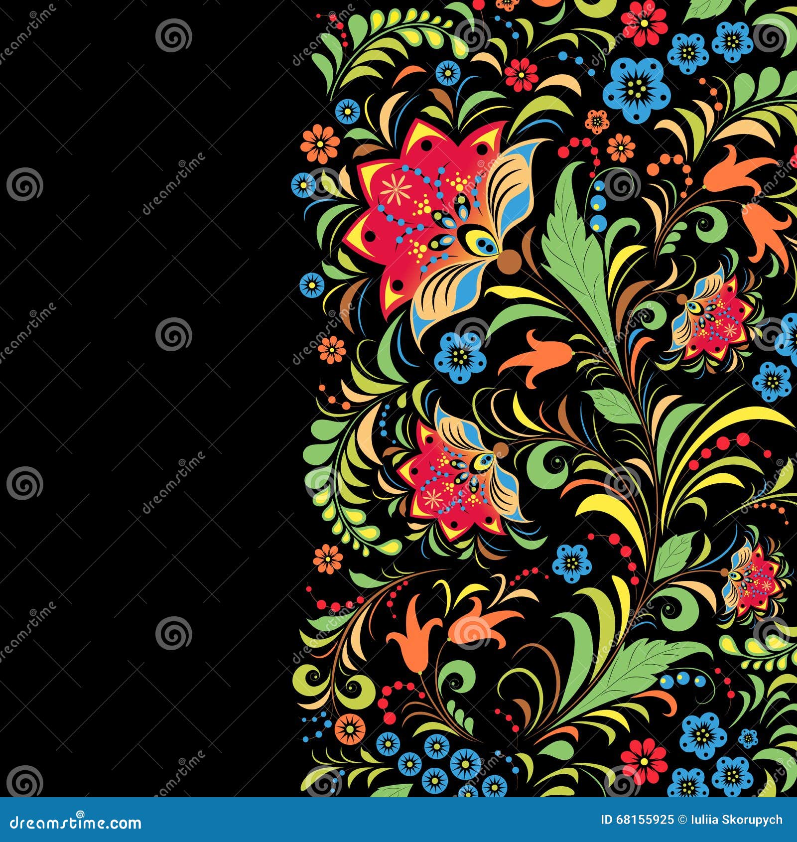 Traditional Russian Floral Pattern Stock Vector - Illustration of ...