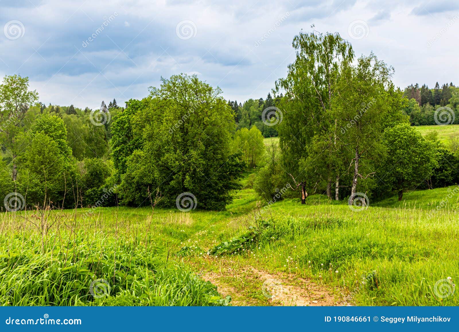 Traditional Russian Landscape Stock Image - Image of peaceful, grass ...