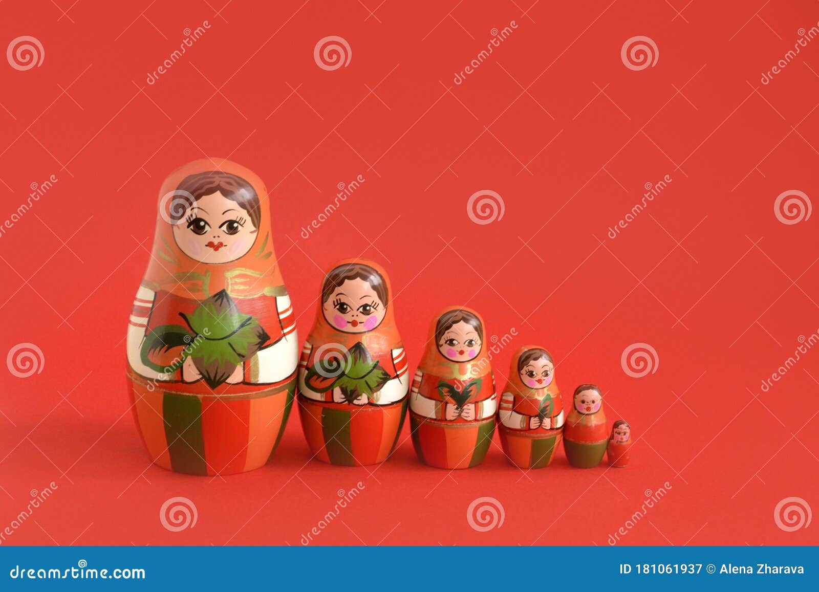 Traditional Russian Nesting Dolls. Babushkas or Matryoshkas Stock Image ...