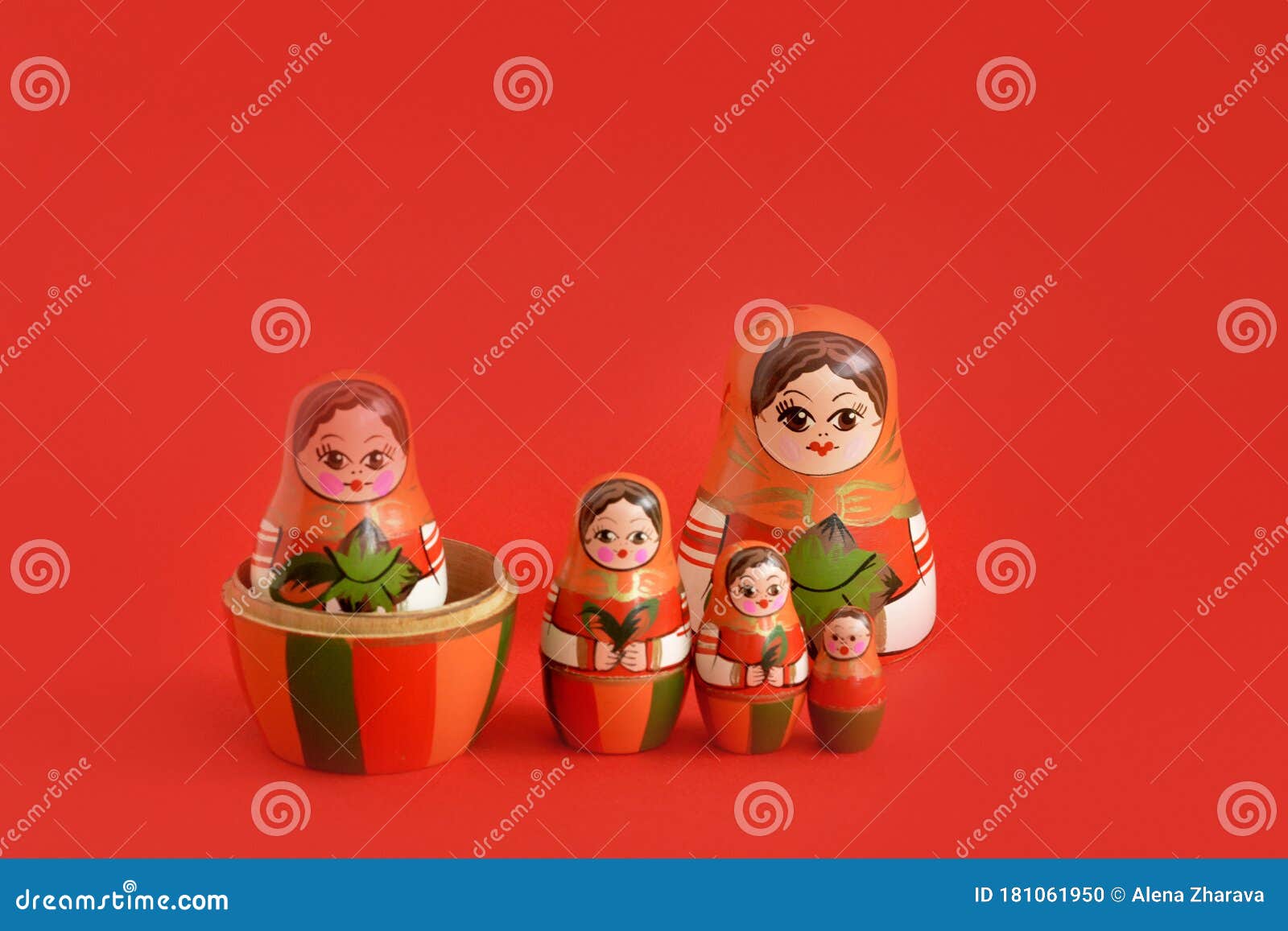 Traditional Russian Nesting Dolls. Babushkas or Matryoshkas Stock Photo ...