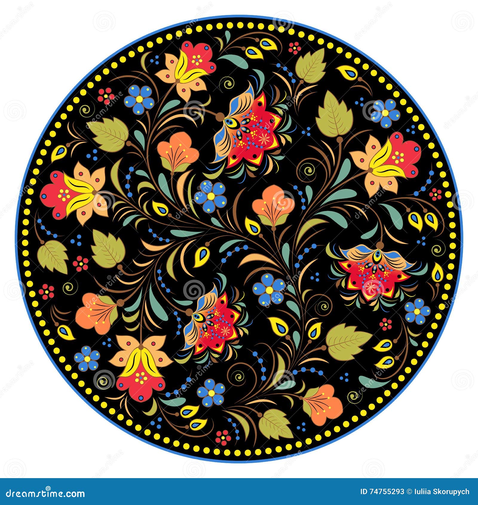 Traditional Russian Pattern Stock Vector - Illustration of khokhloma ...