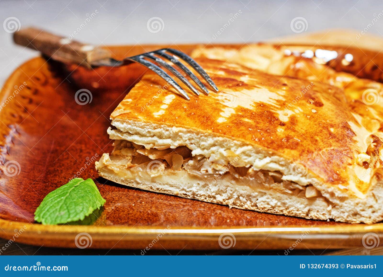 Traditional Russian Vegetarian Pie with Cabbage Stock Image - Image of ...