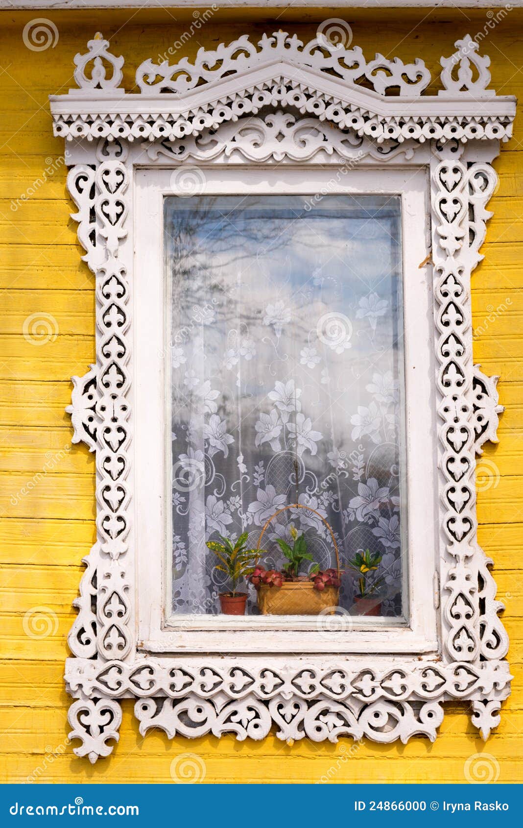 Traditional Russian window stock photo. Image of frame - 24866000