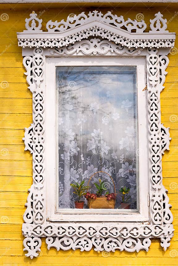 Traditional Russian window stock photo. Image of frame - 24866000