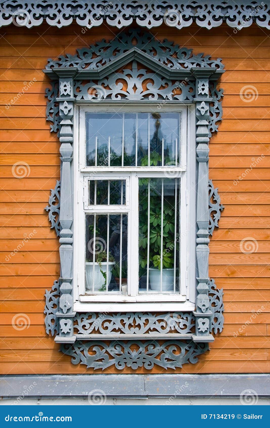 Traditional russian window stock image. Image of exterior - 7134219