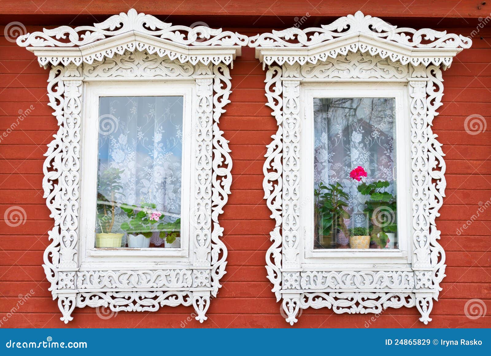 Traditional Russian Windows Stock Image - Image of background, retro ...