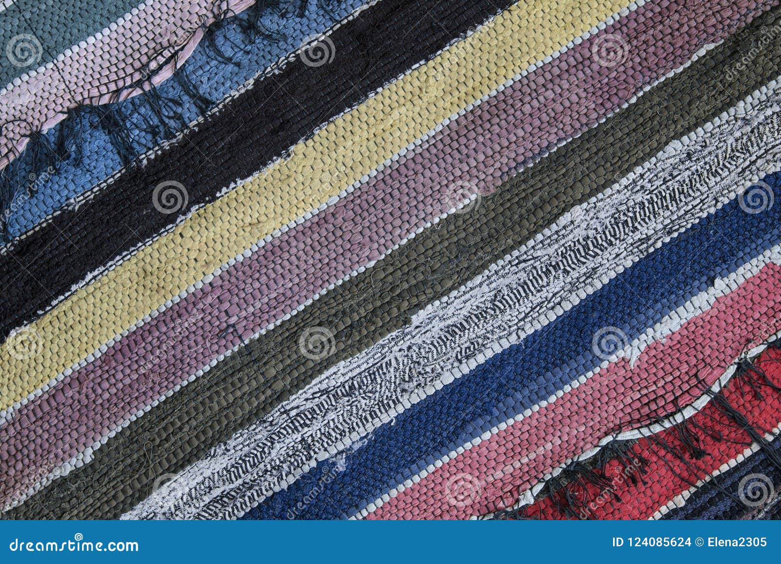 Traditional Rustic Carpet with a Striped Pattern. Stock Photo - Image ...