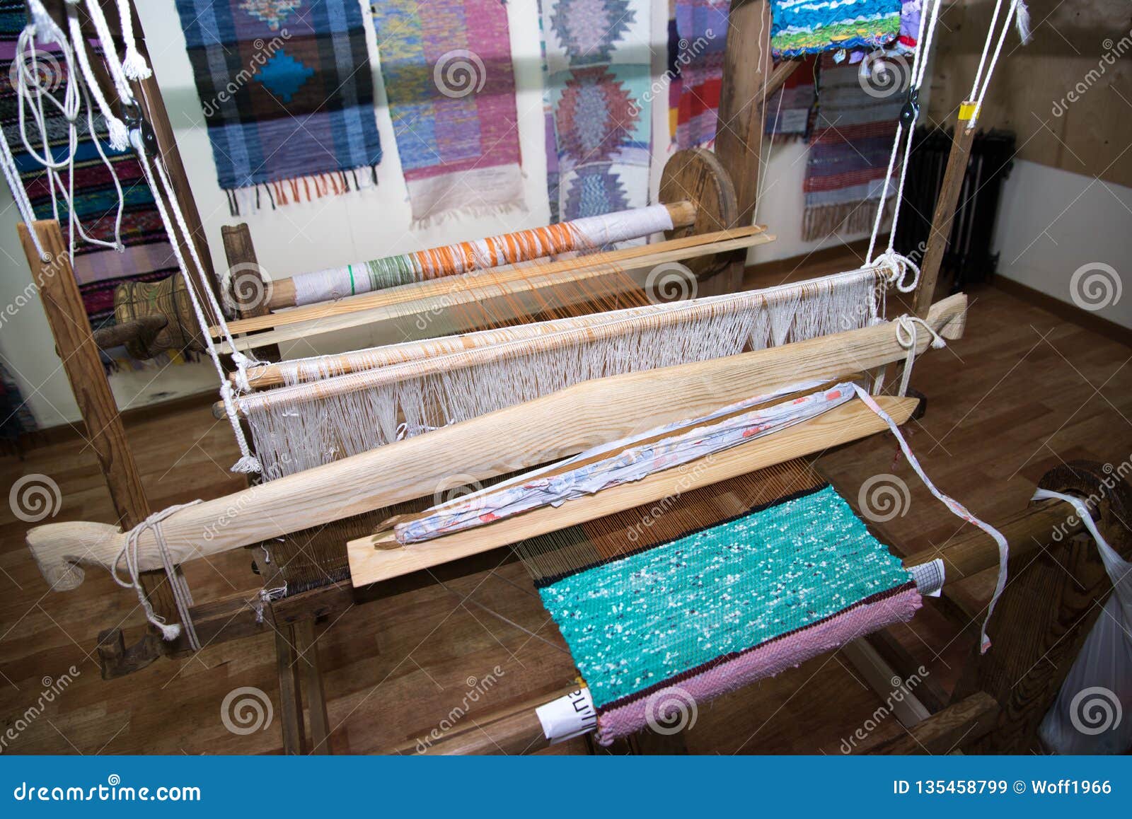 Traditional rustic loom stock image. Image of handwork - 135458799