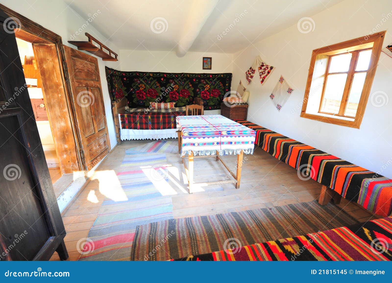 Traditional Rustic Rural Home Interior - Romania Stock Image - Image of ...
