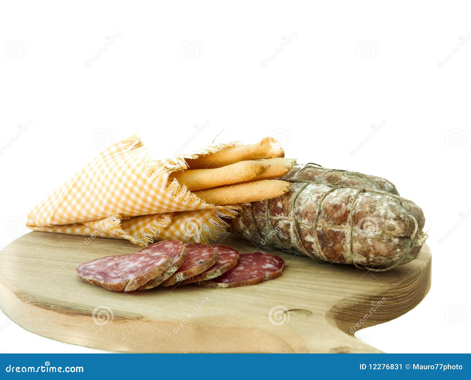 Traditional Salami with Bread-sticks Stock Image - Image of isolated ...