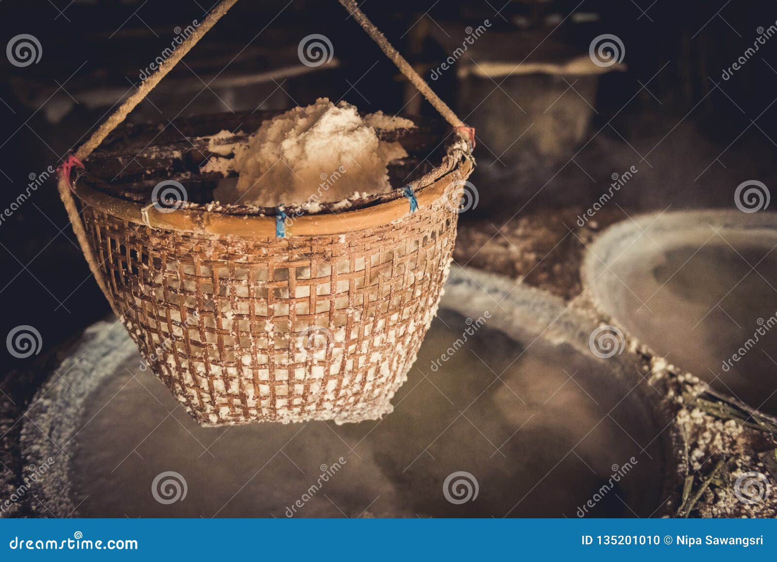 Traditional Salt Making at Boklua District, Nan Province Stock Photo ...