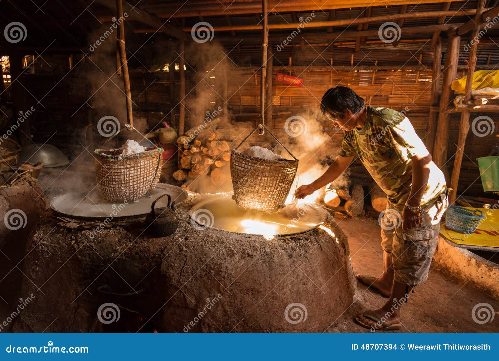 Traditional Salt making editorial stock image. Image of salt - 48707394