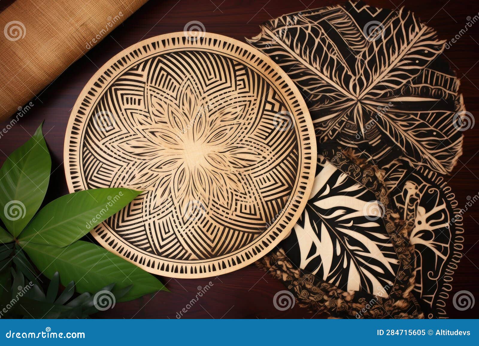 Traditional Samoan Pattern Stencils for Tapa Decoration Stock ...