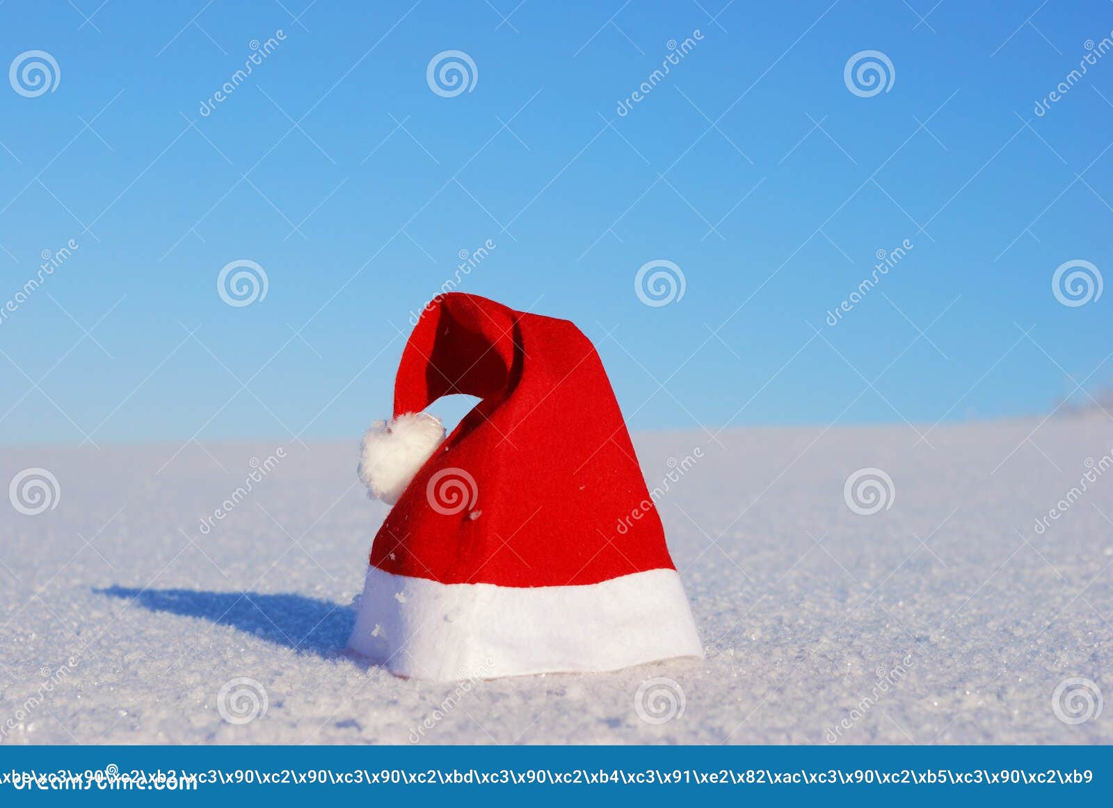 Traditional Santa Hat on Winter Stock Photo - Image of blue, object ...