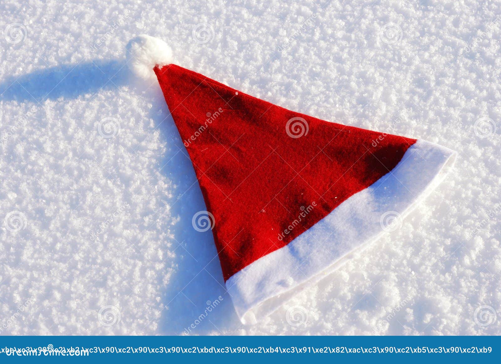 Traditional Santa Hat on Winter Stock Image - Image of blue, snow: 17217133
