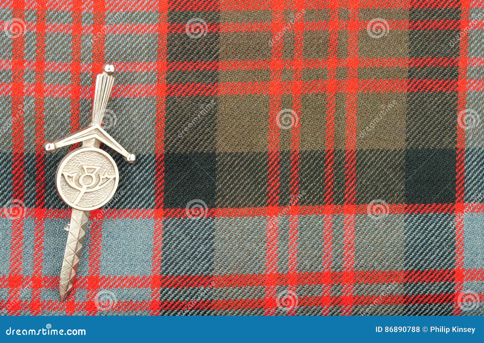 Scottish MacDonald Clan Family Crest On Tartan Fabric Background ...
