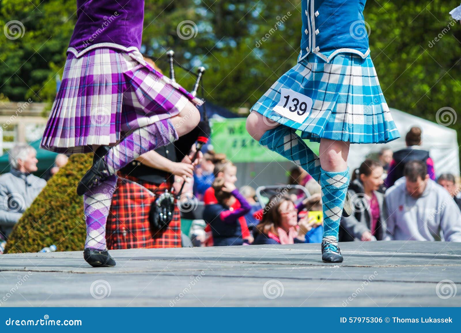 Traditional Scottish Highland Dancing Stock Photo - Image of castle ...