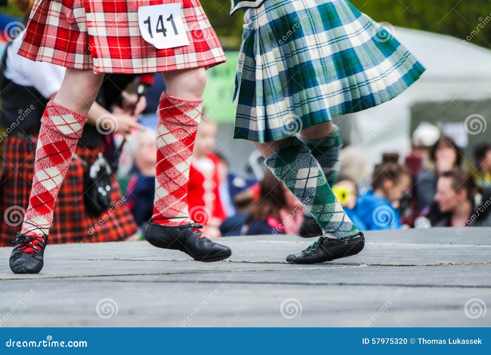 Traditional Scottish Highland Dancing in Kilts Stock Photo - Image of ...