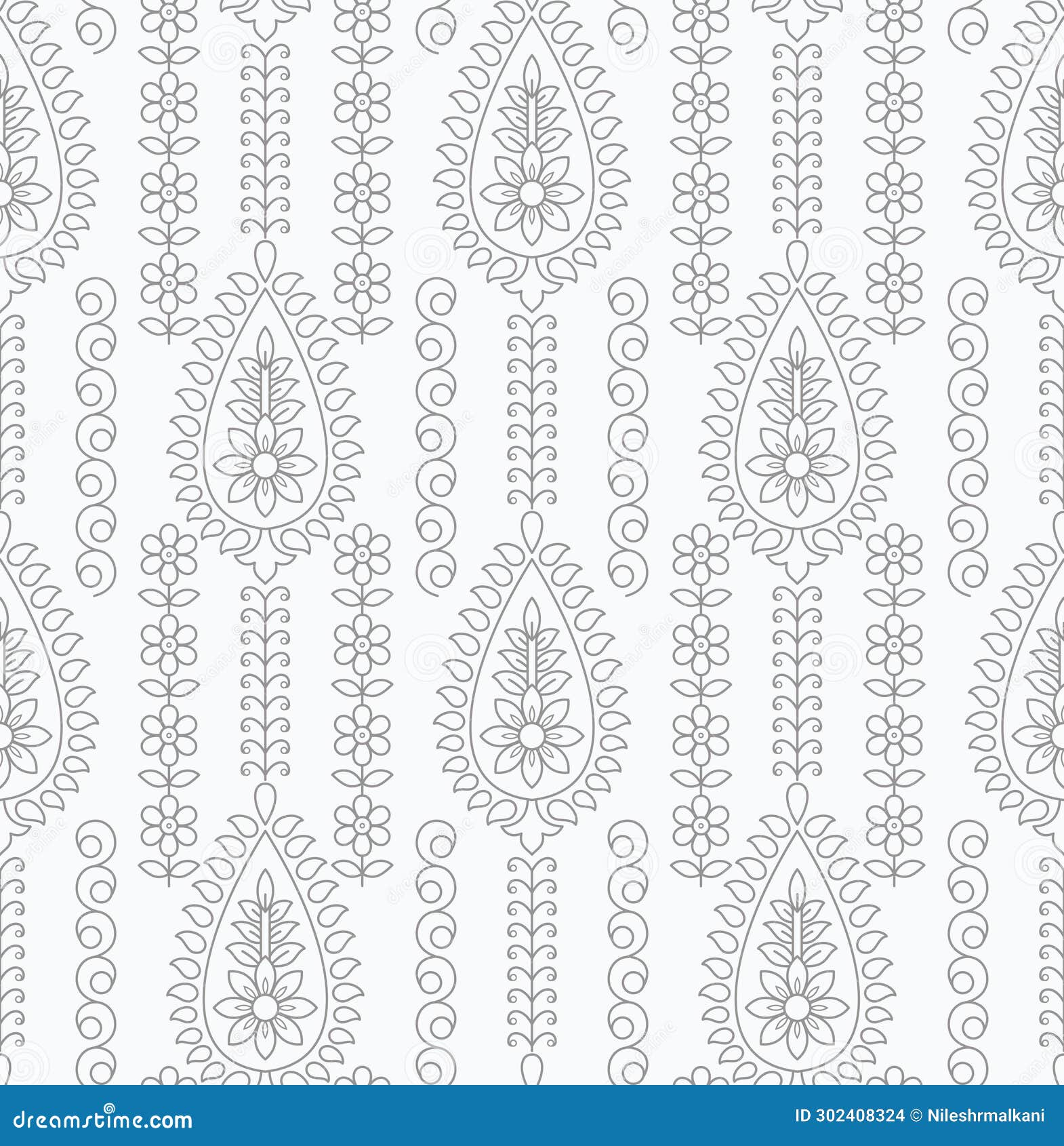 Seamless Grey Traditional Asian Pattern Design Stock Vector ...