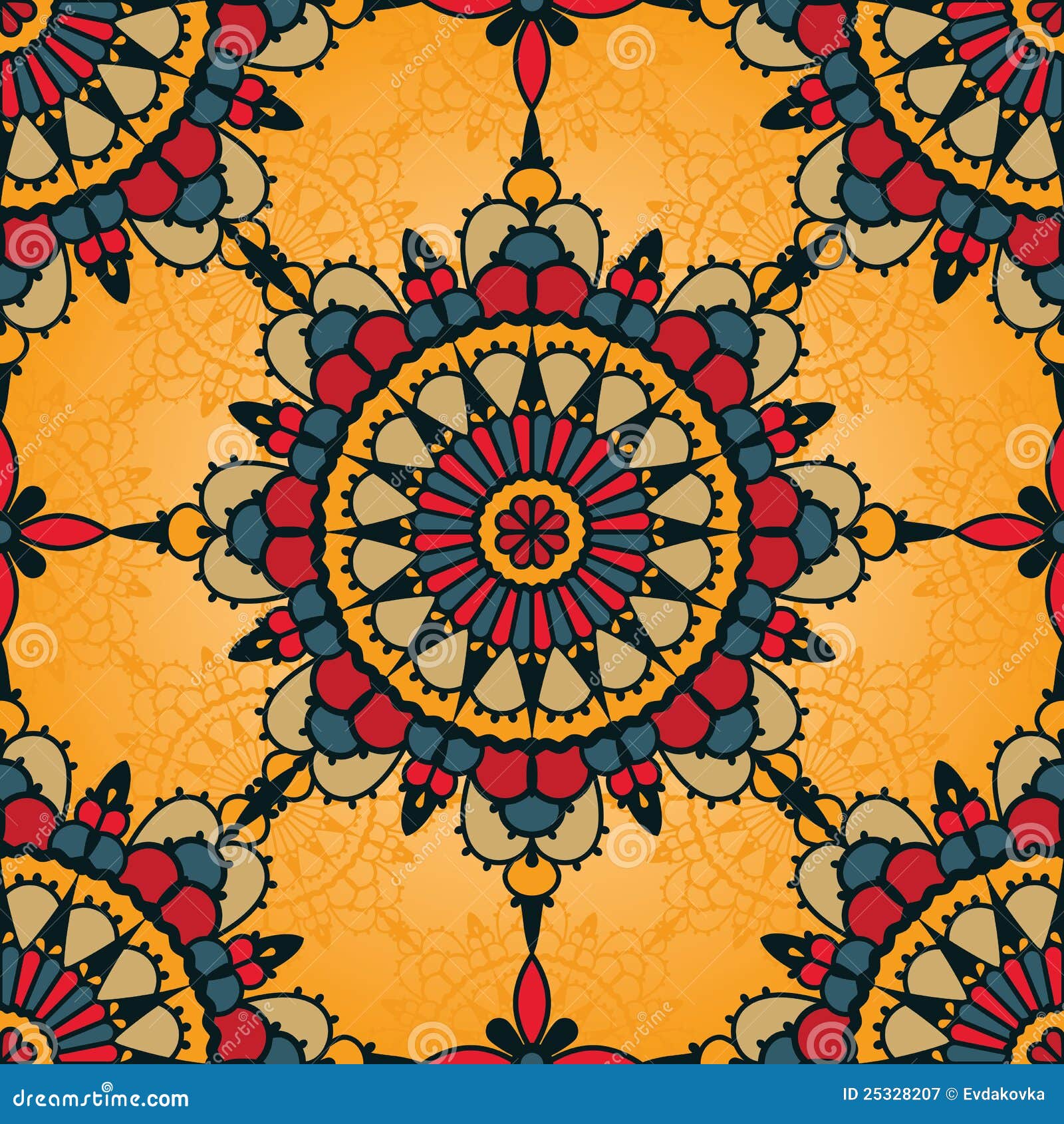 Traditional Seamless Pattern Stock Vector - Illustration of damask ...