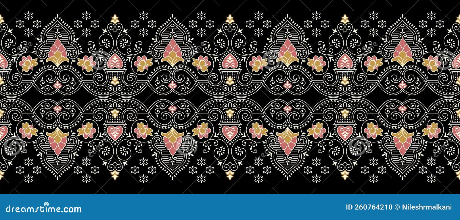 Traditional Seamless Vector Border Design Stock Vector - Illustration ...