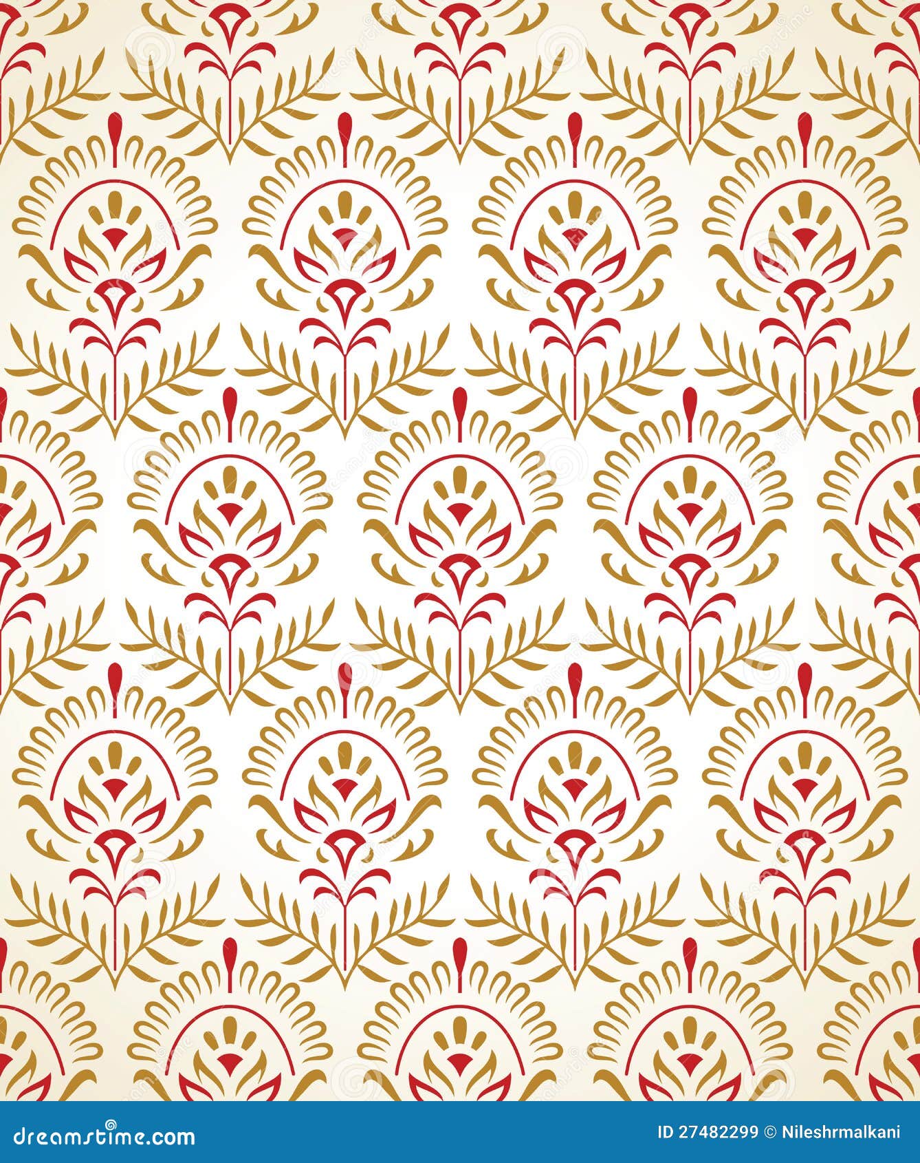 Traditional Seamless Wallpaper in Gold Stock Vector - Illustration of ...
