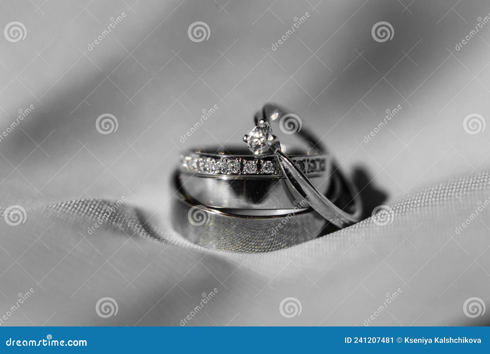 Set of Engagement Rings and Engagement Ring with One Diamond Stock ...