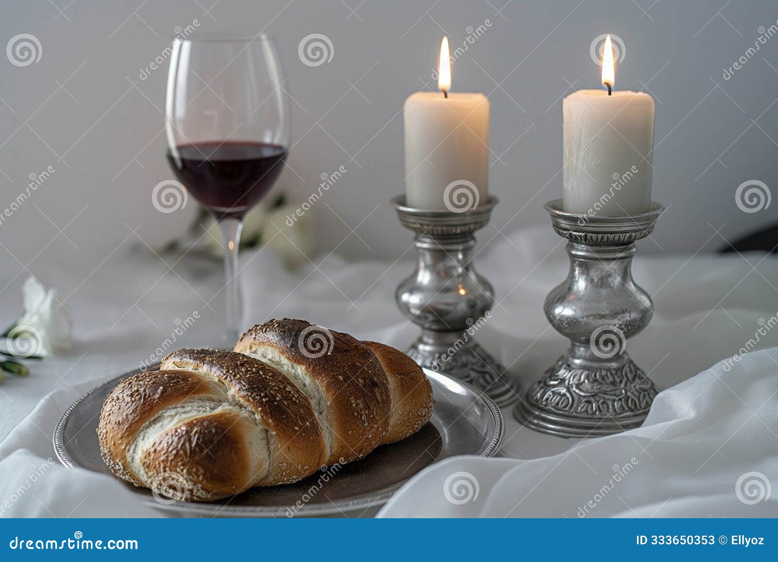 A Traditional Shabbat Table Setting Royalty-Free Stock Photography ...