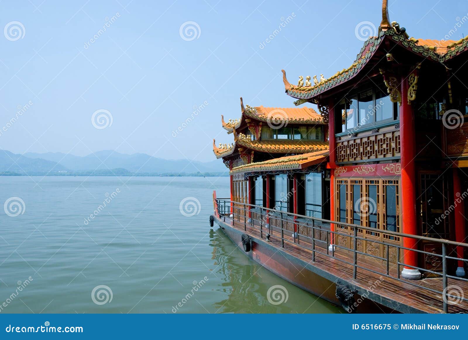 Traditional Ship at the Xihu Stock Image - Image of activity, nautical ...
