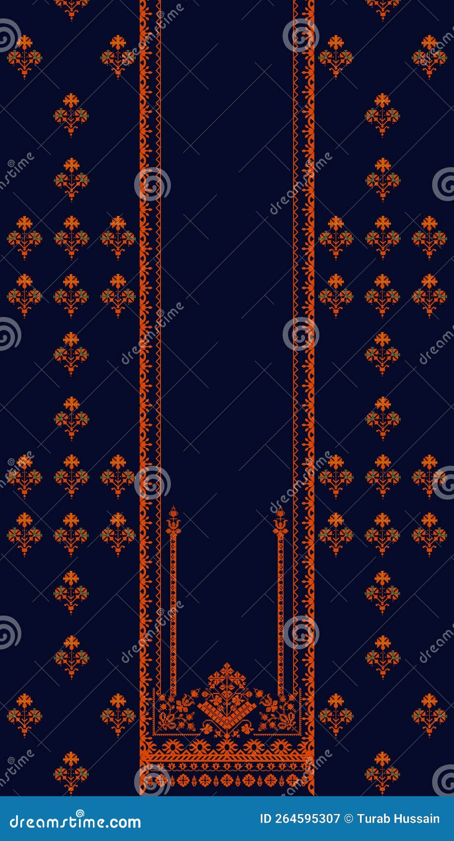 Traditional Shirt Panel Textile Design Stock Illustration ...