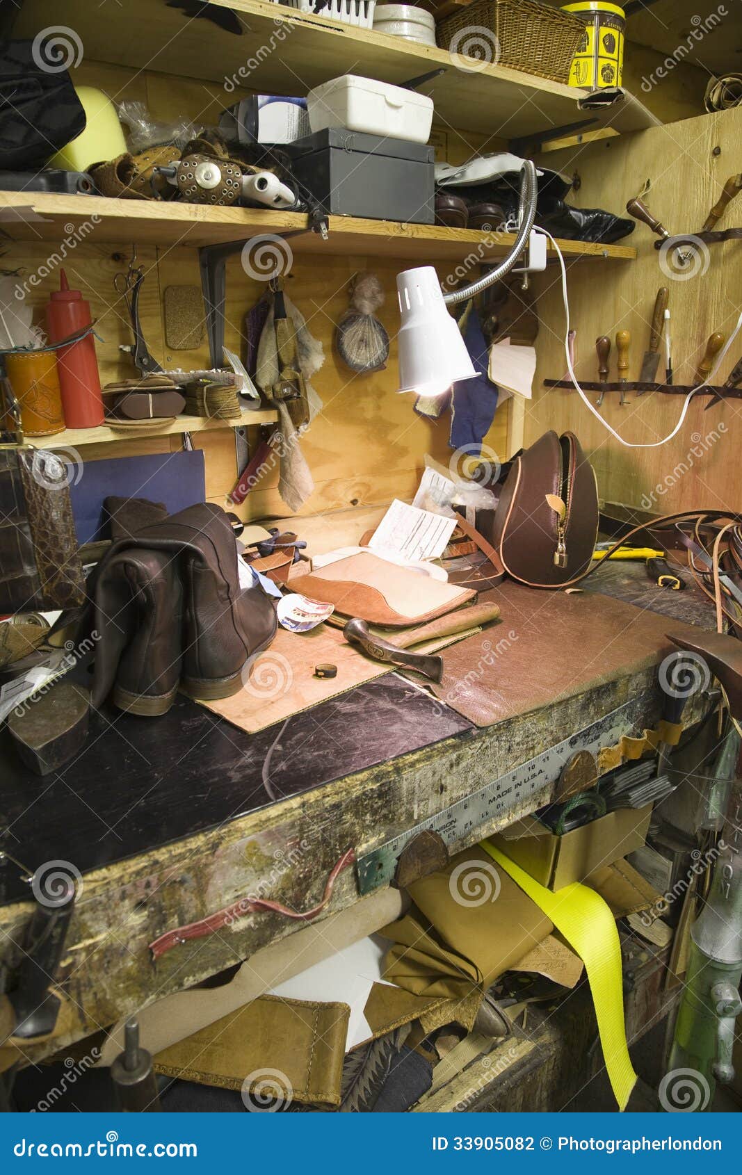 Traditional Shoemaker Workshop Stock Photo - Image of boot, traditional ...