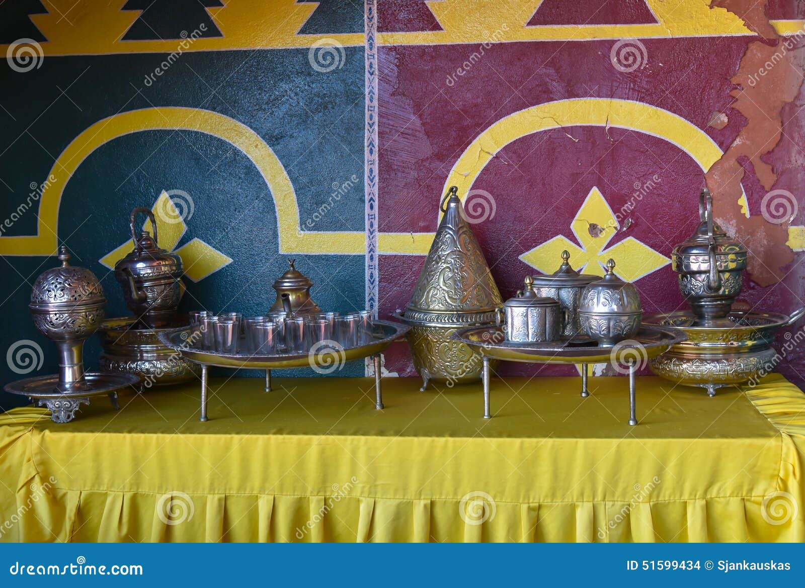 Traditional Silver Dishware, Morocco Stock Photo - Image of lifestyle ...