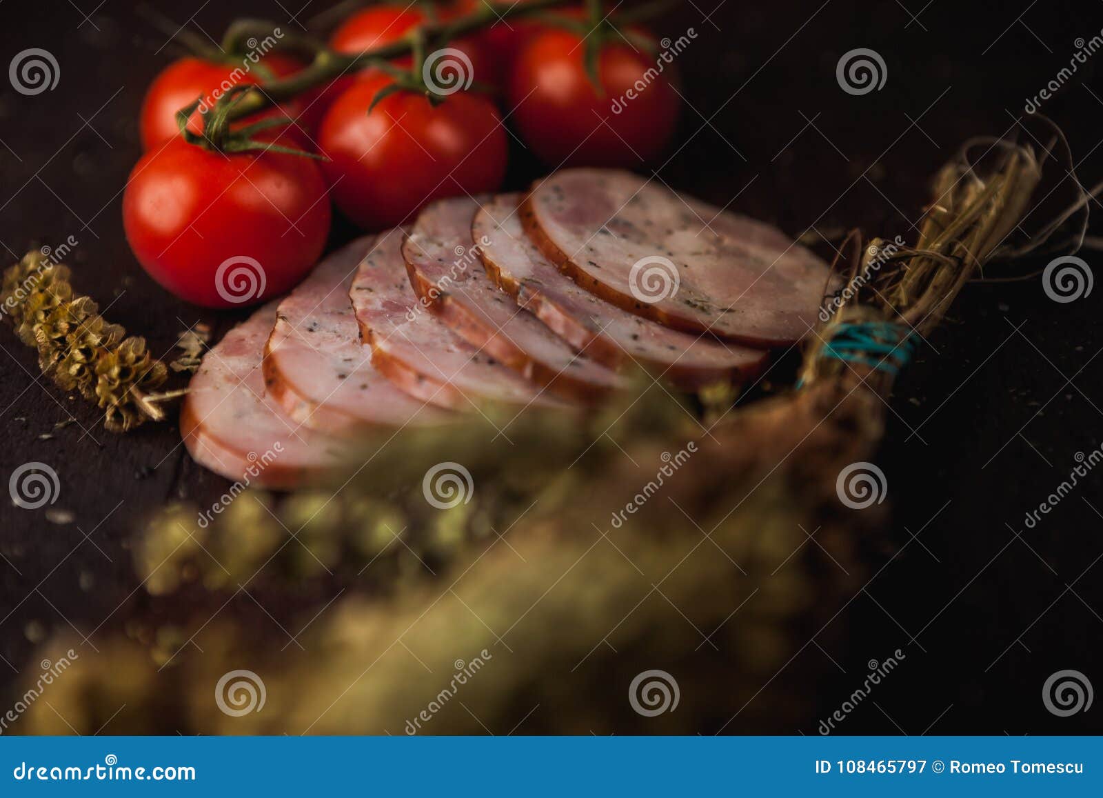 Traditional Simple Meal Setup with Meat and Vegetables Stock Image ...