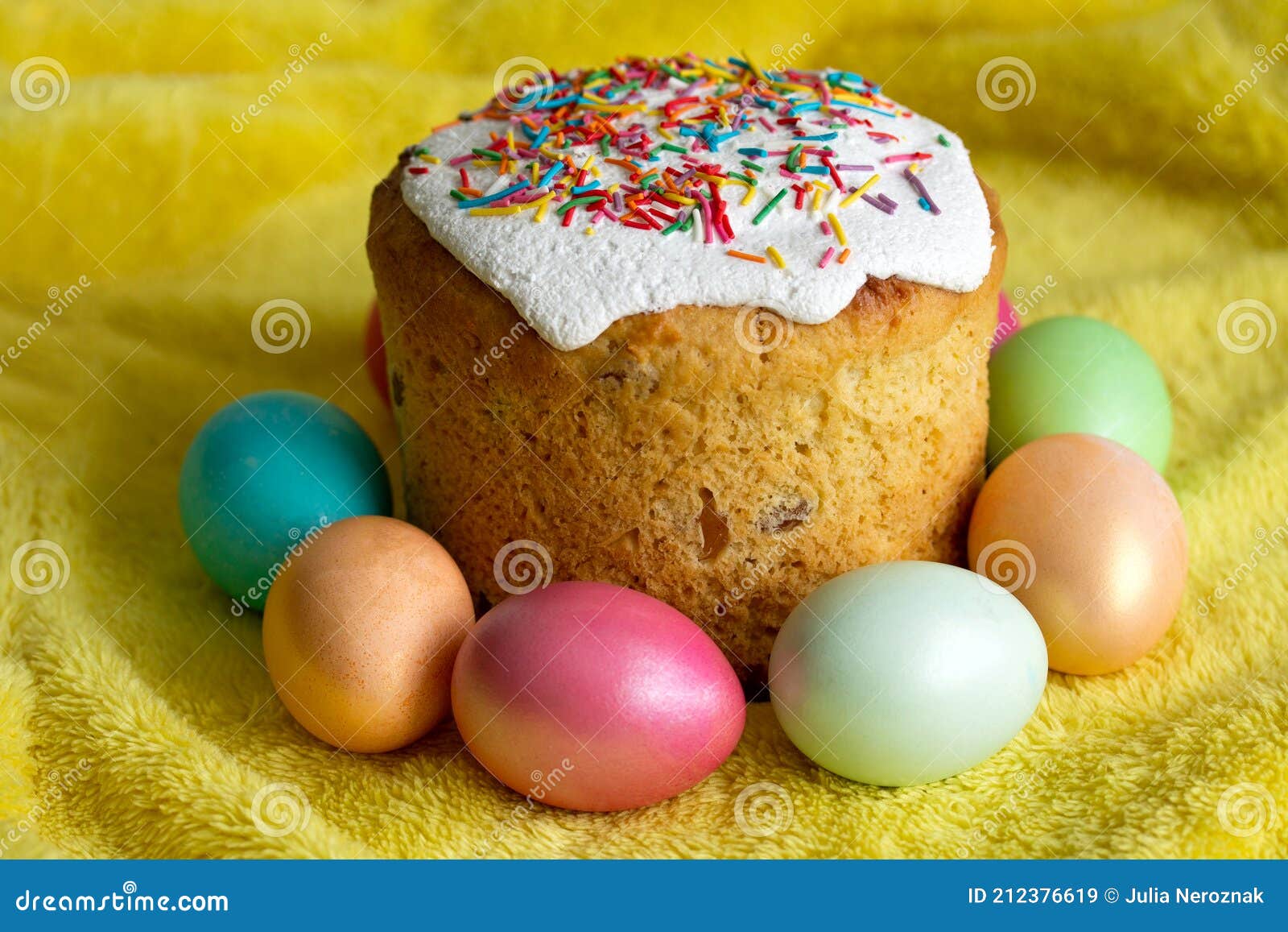 Traditional Slavic Easter Cake Decorated with Sprinkles Stock Image ...
