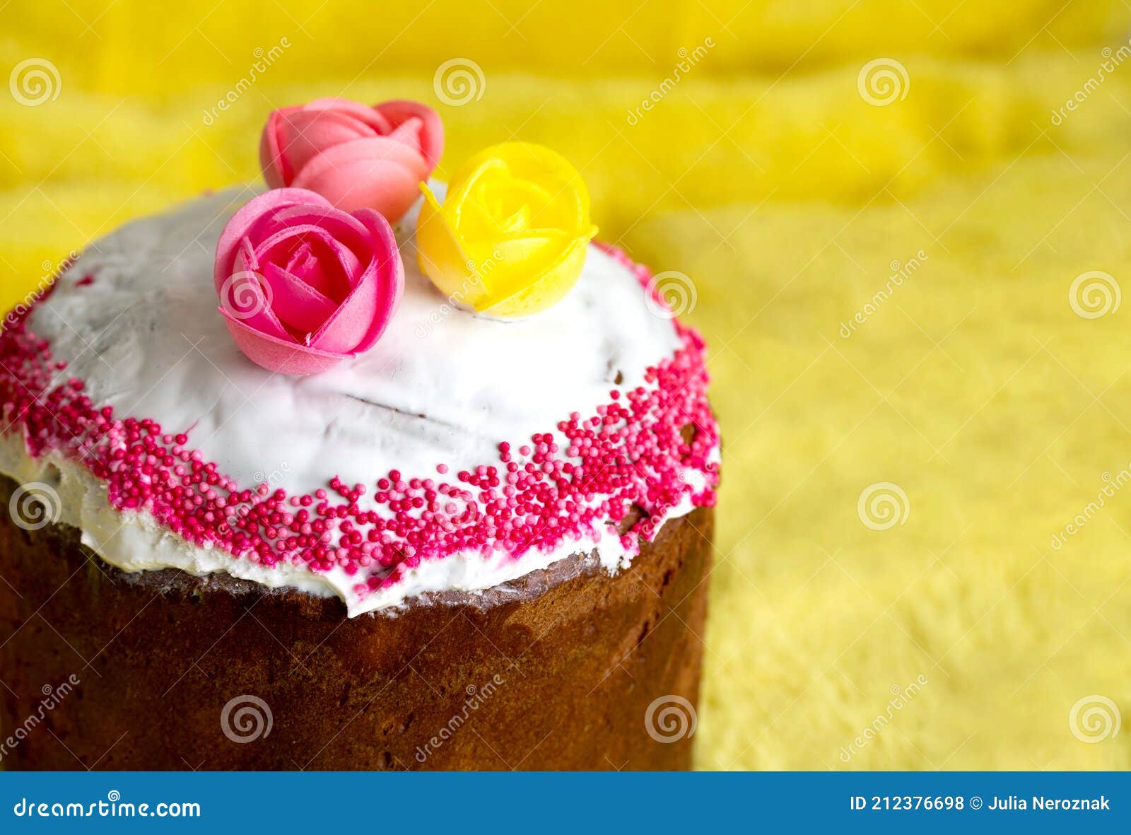 Traditional Slavic Easter Cake Decorated with Sprinkles Stock Photo ...