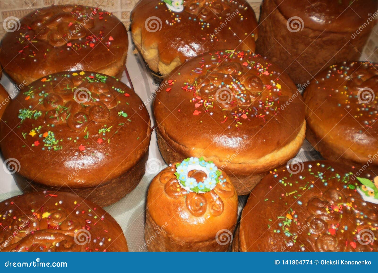Traditional Slavic Pastries, Easter Cakes, Homemade Cakes Stock Photo ...