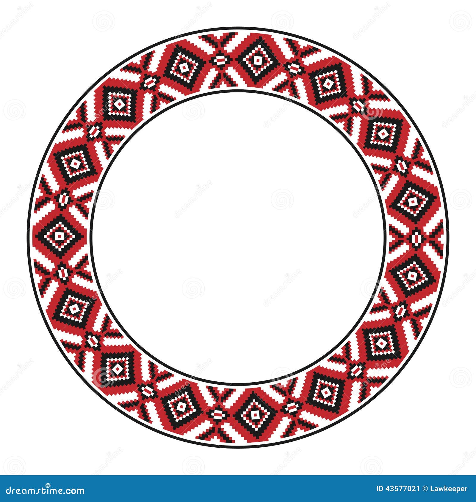 Traditional Slavic Round Embroidery Stock Vector - Illustration of ...