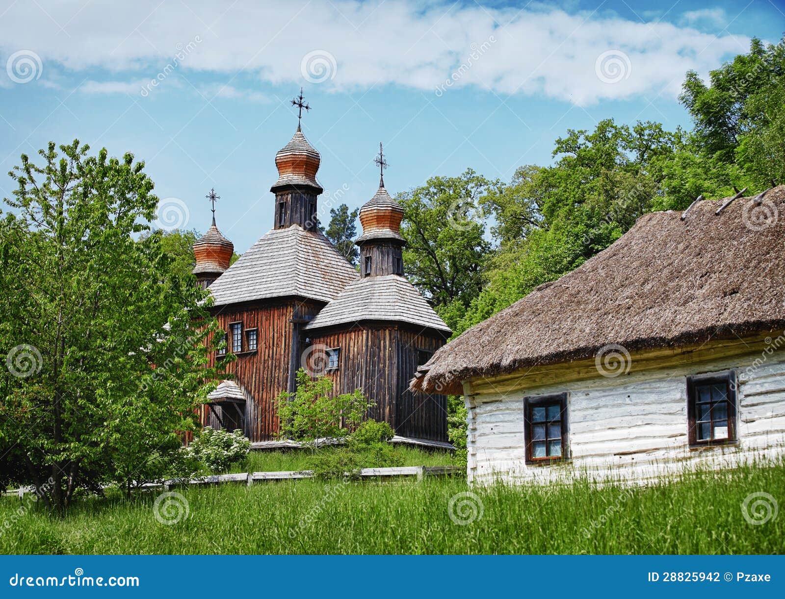 Traditional Slavonic Village Stock Photo - Image of color, outdoor ...