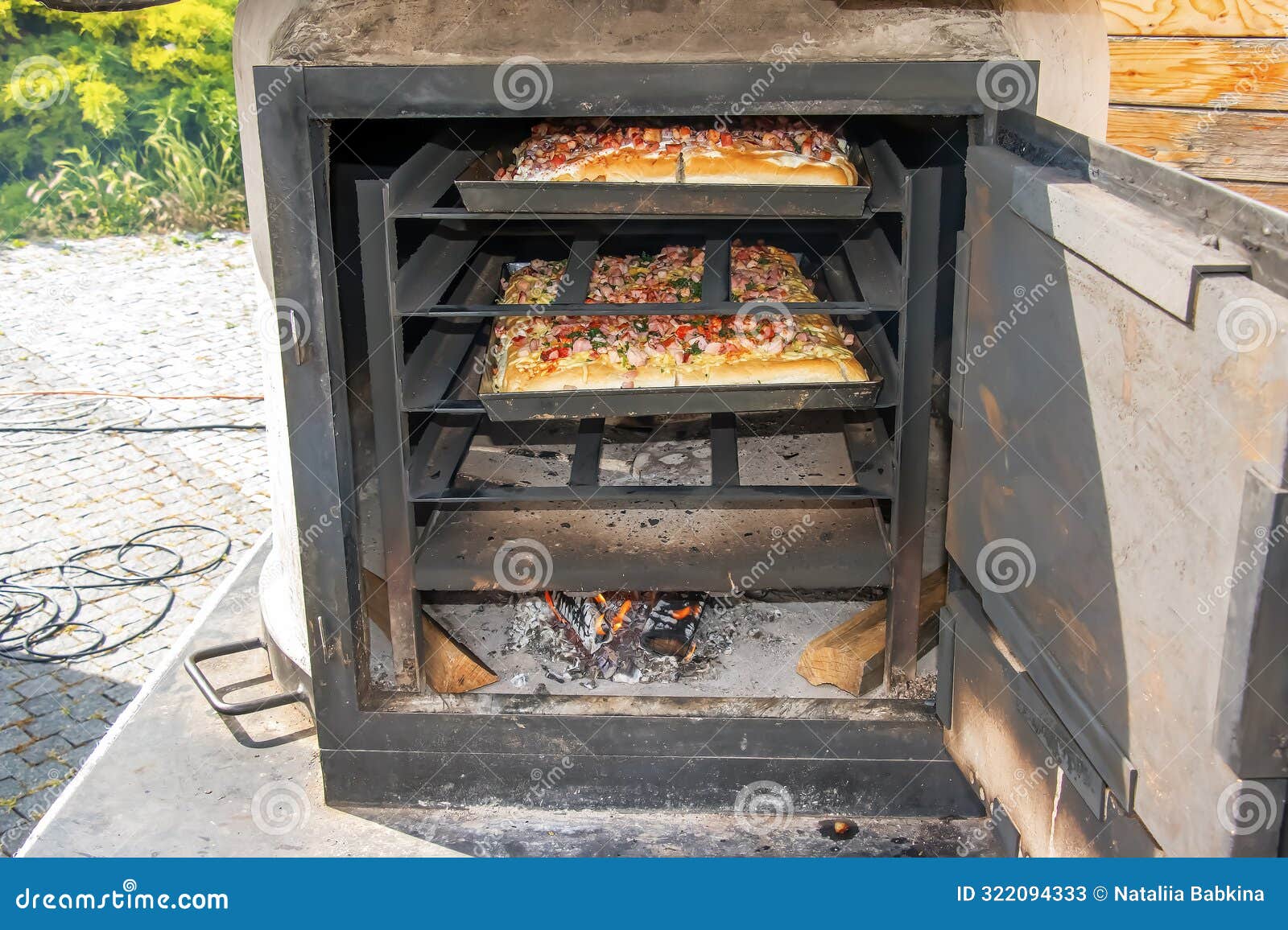 Traditional Slovak Pie Podpecnik. Made at Festivals Stock Image - Image ...