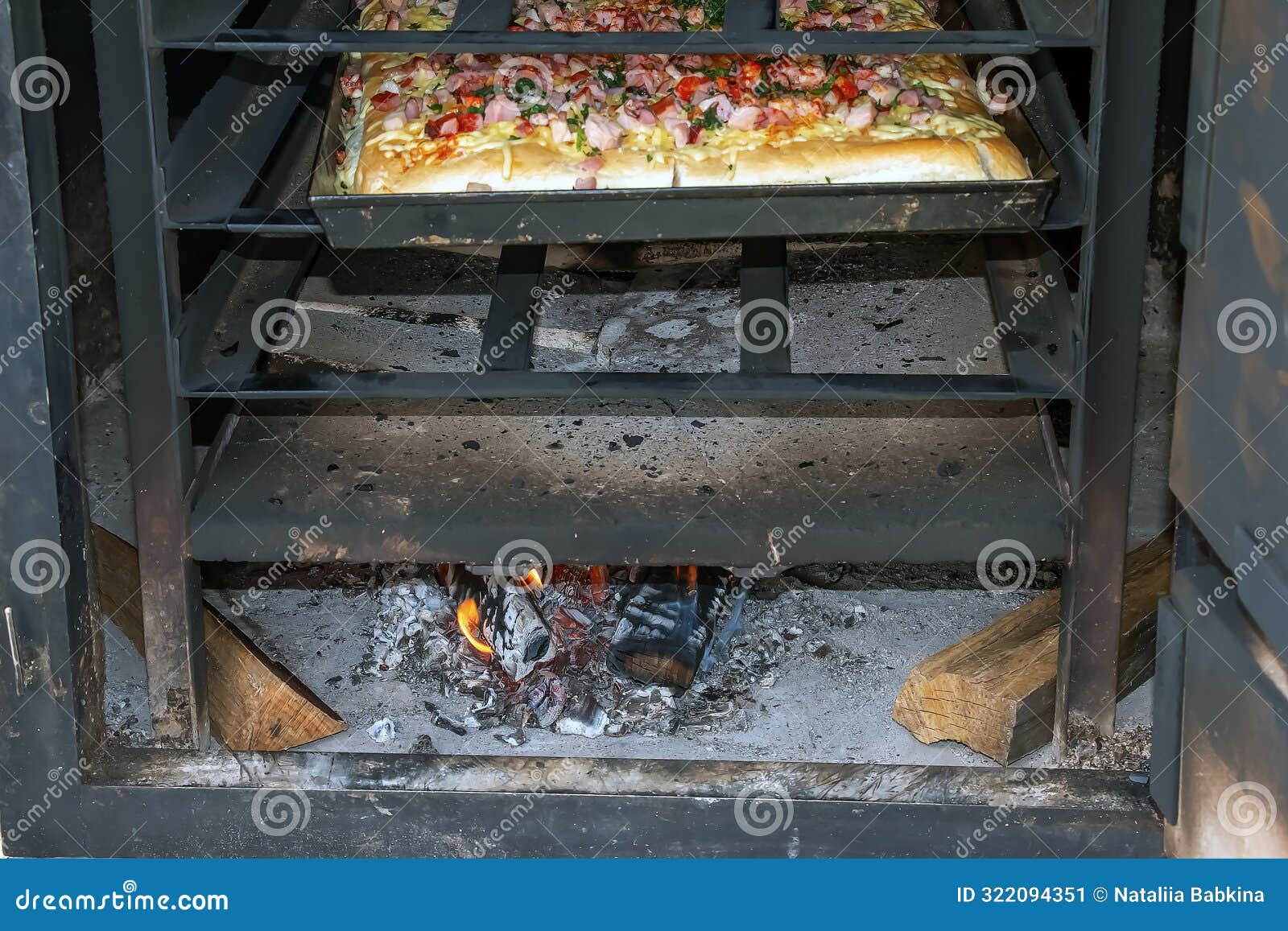 Traditional Slovak Pie Podpecnik. Made at Festivals Stock Image - Image ...