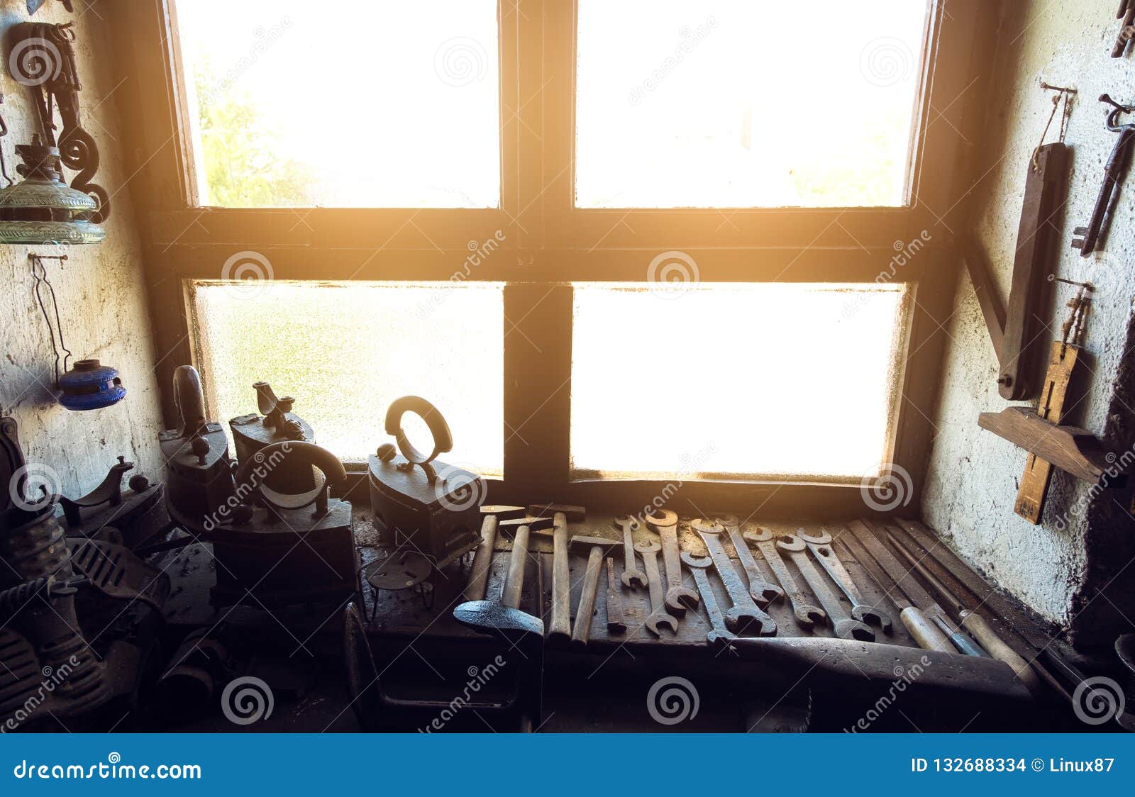 Traditional Smithy Workshop Interior Stock Photo - Image of history ...