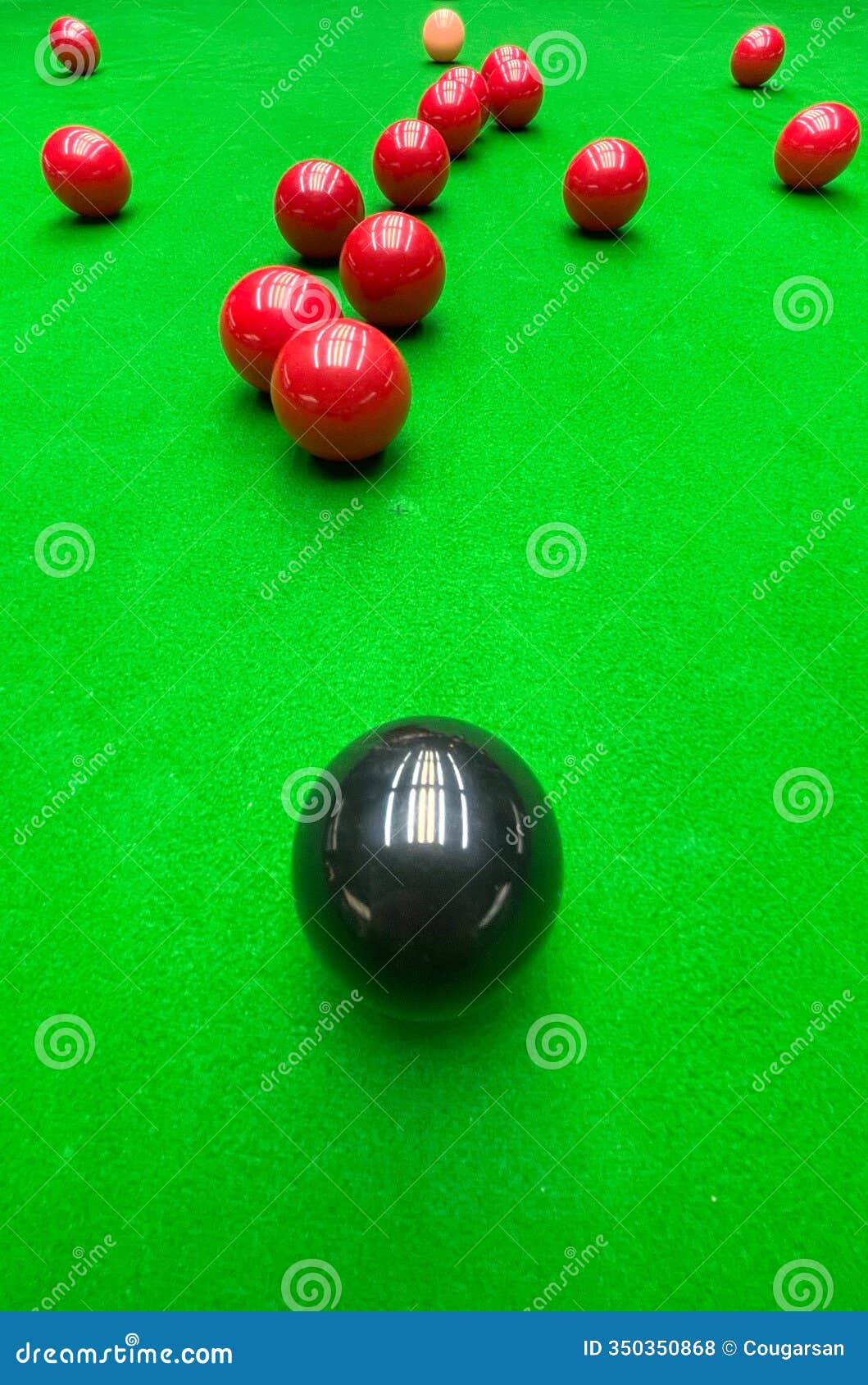 Traditional Snooker Balls and Game Table from Top View Stock Photo ...