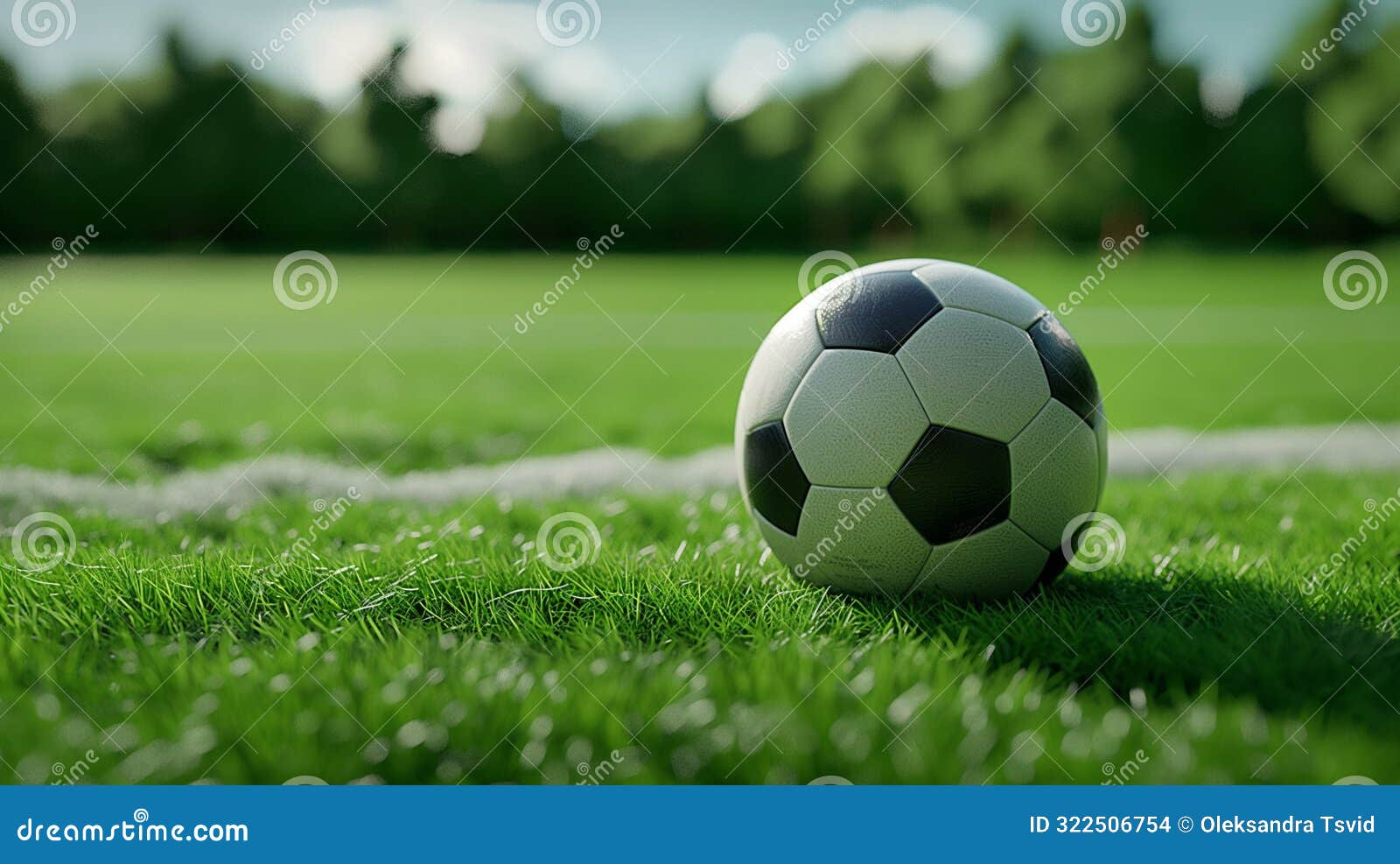 Traditional Soccer Ball on Soccer Field Stock Photo - Image of ...