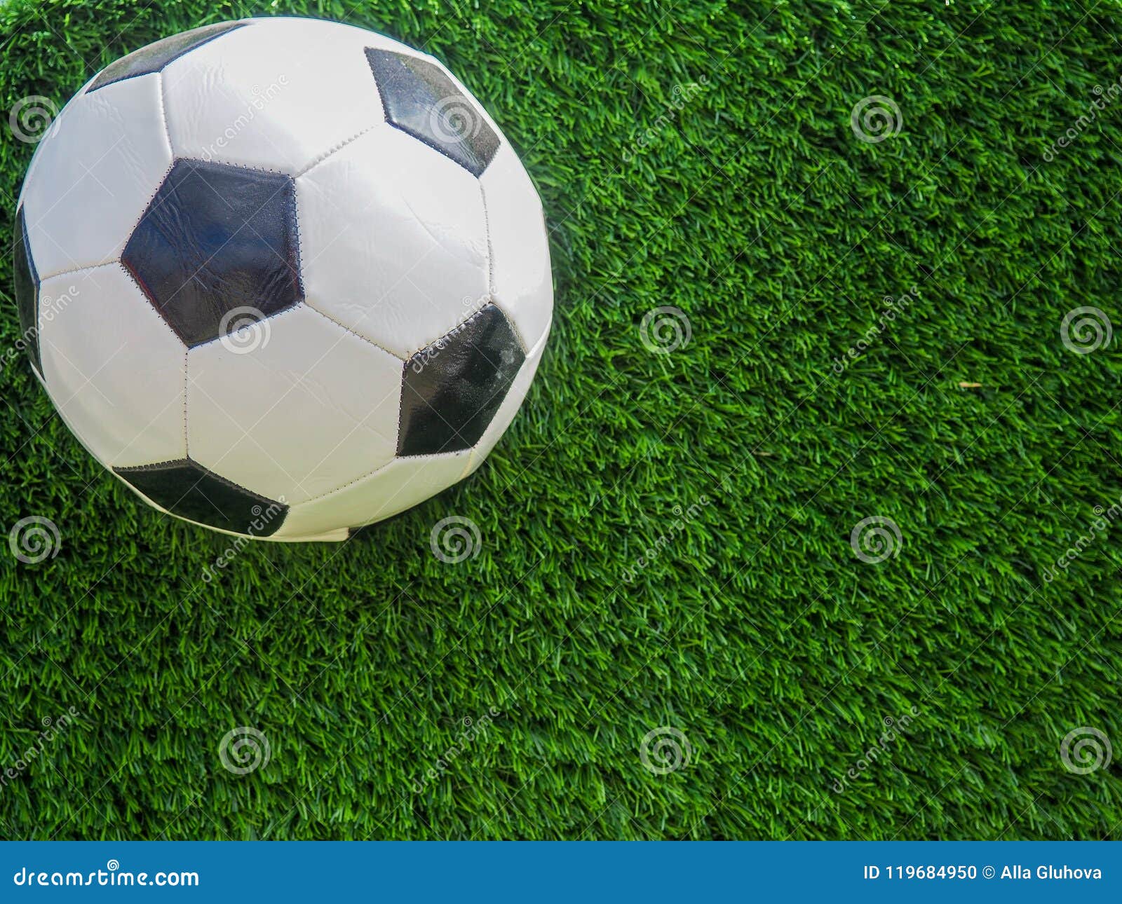 Traditional Soccer Ball on Soccer Field Stock Photo - Image of goal ...