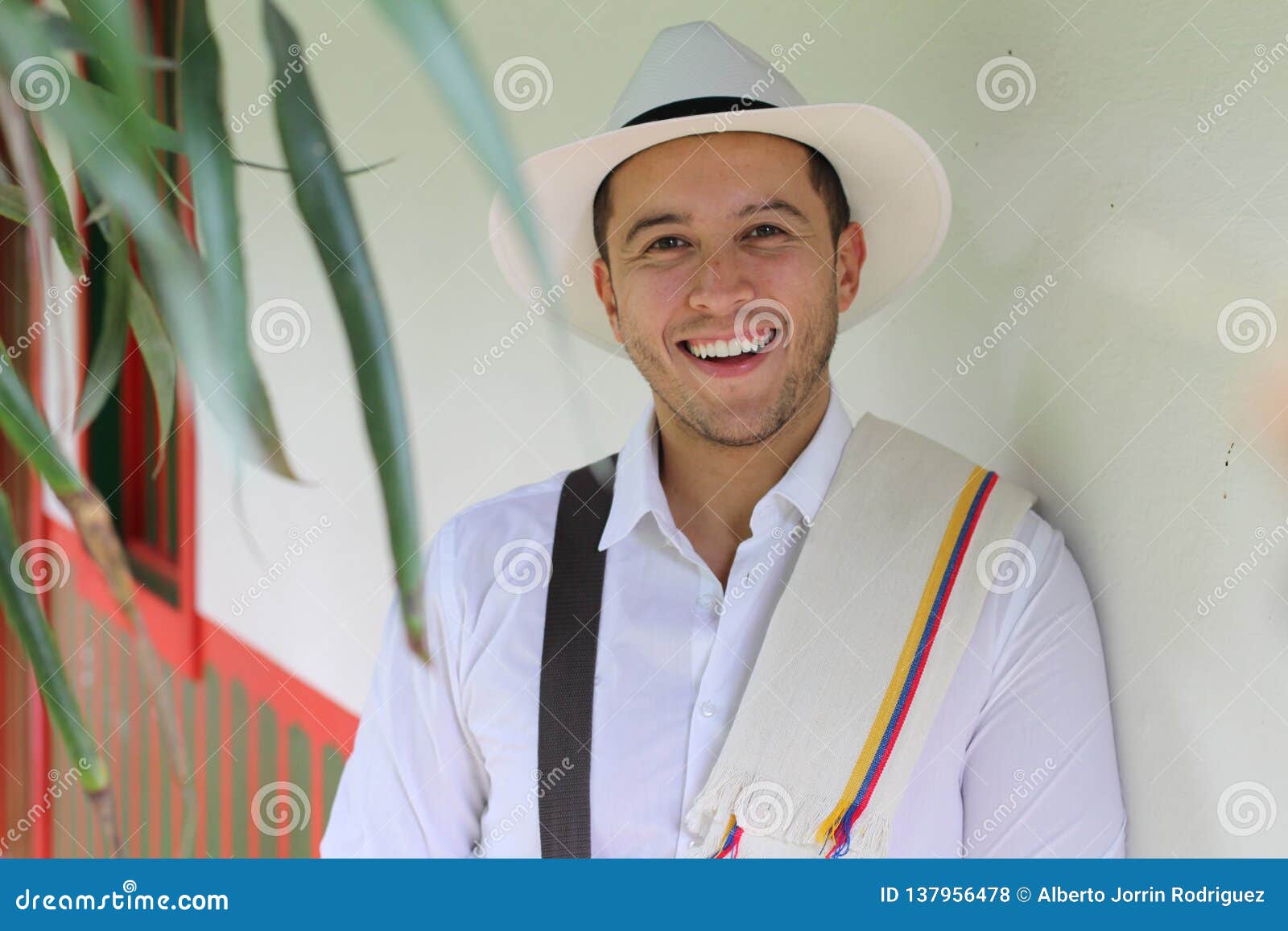 Traditional South American Man Smiling Stock Photo - Image of cartagena ...