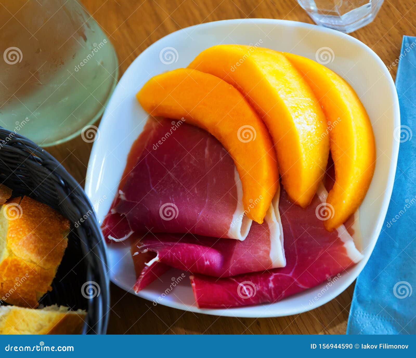 Traditional Spanish Dish â€“ Jamon with Melon Stock Photo - Image of ...